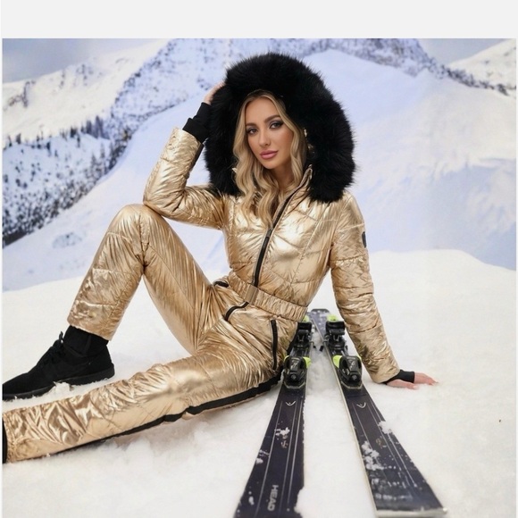 Aurgelmir | Pants & Jumpsuits | Aurgelmir Metallic Gold Winter Snow ...